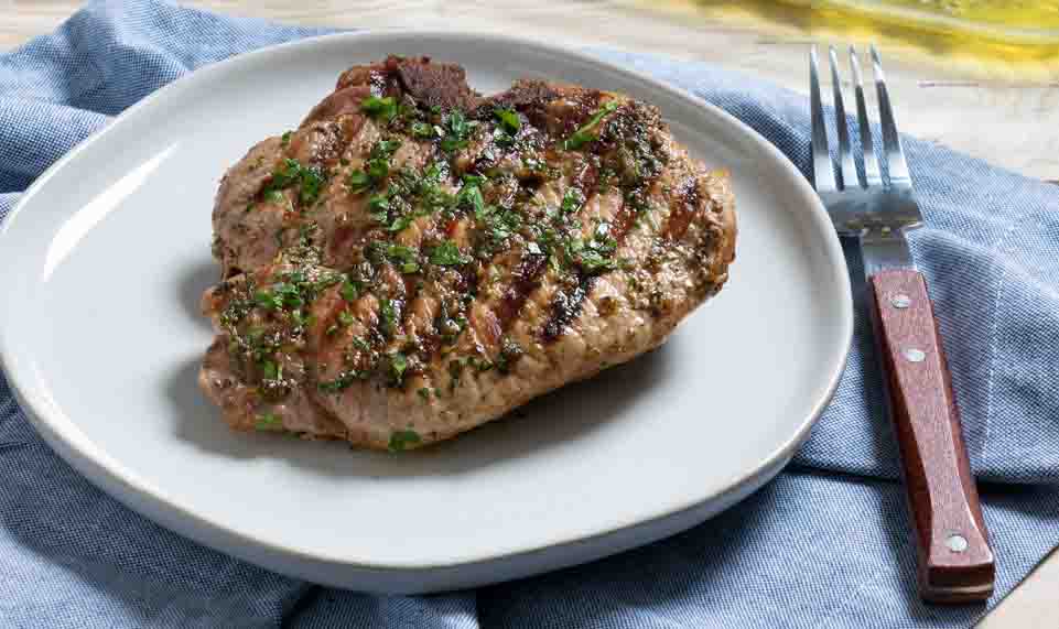 Buttered Garlic Herb Iowa Pork Porterhouse Chops