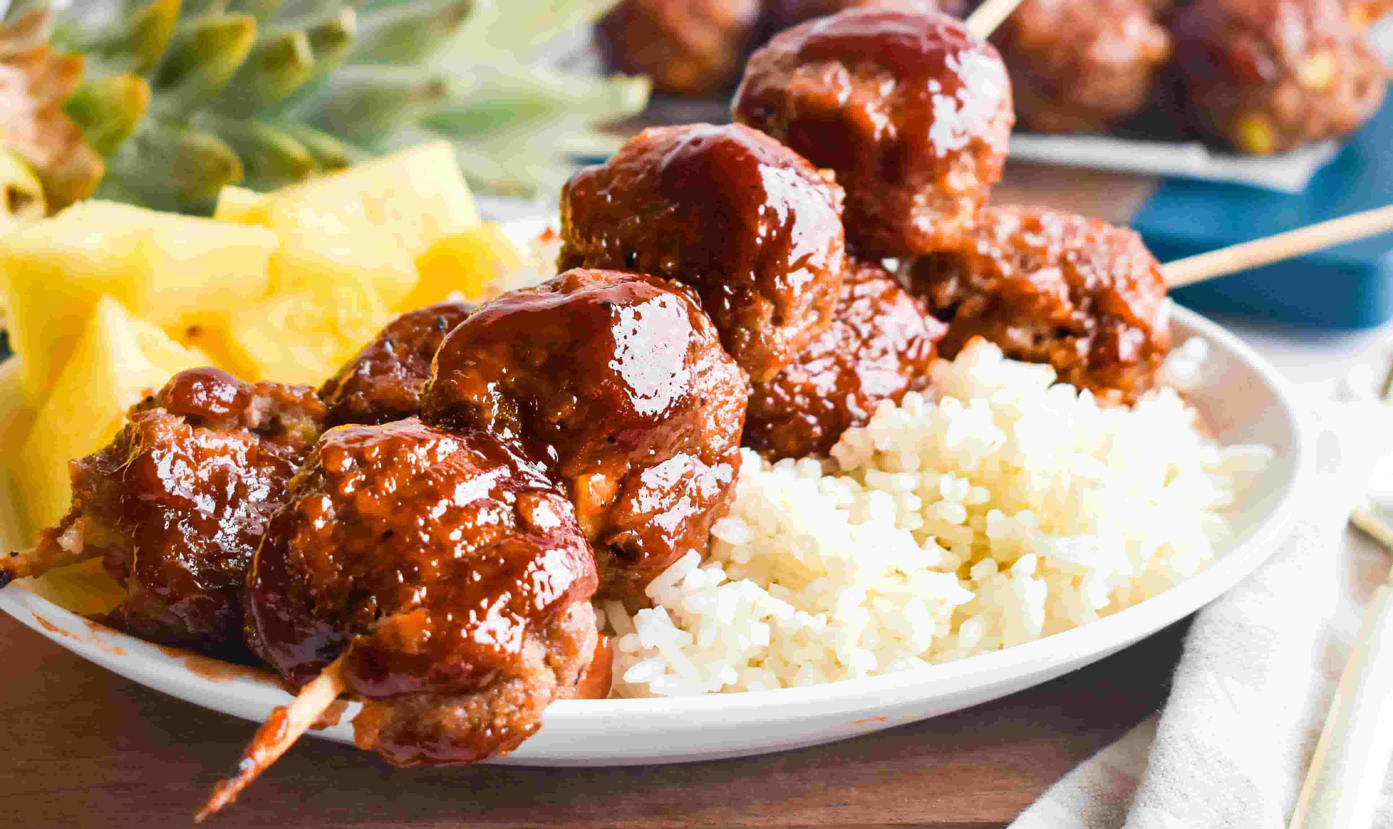 Hawaiian Meatball Kabobs