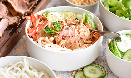 Pork Tenderloin Spring Roll Bowls
